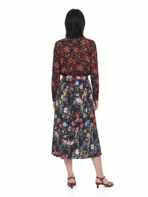 Gucci Printed Silk Midi Skirt