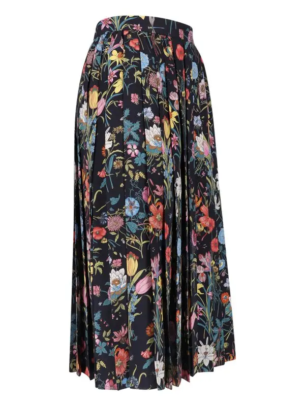 Gucci Printed Silk Midi Skirt