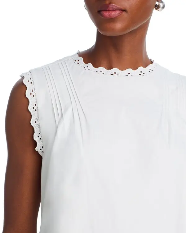Aqua Eyelet Trim Dress