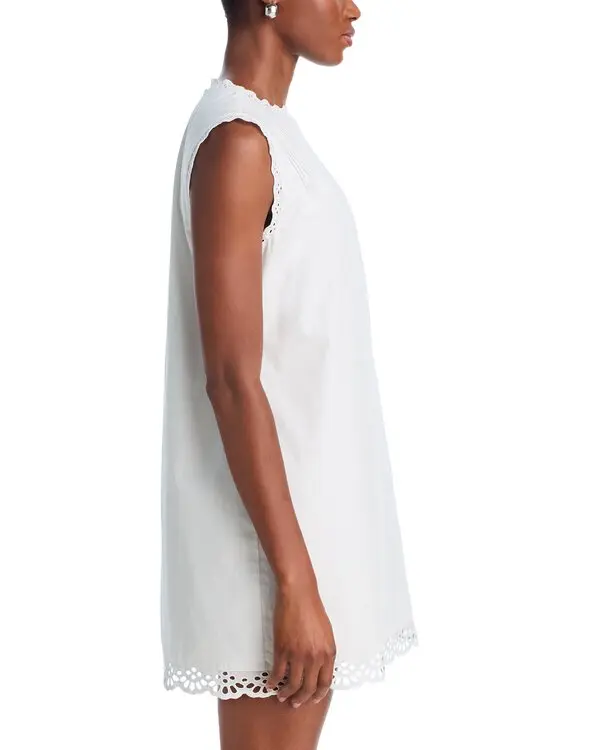 Aqua Eyelet Trim Dress