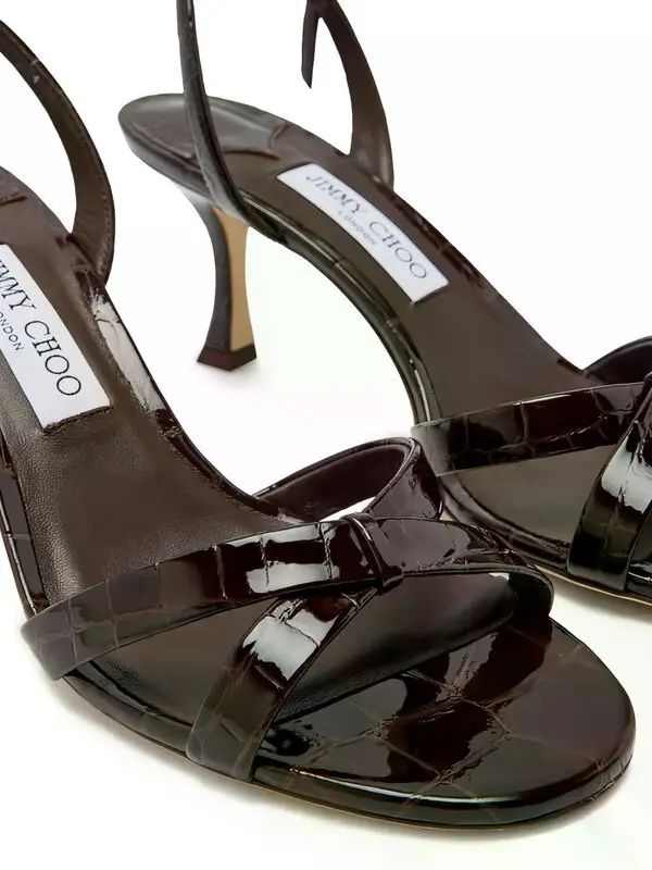 JIMMY CHOO Strappy Crocodile-effect Pumps