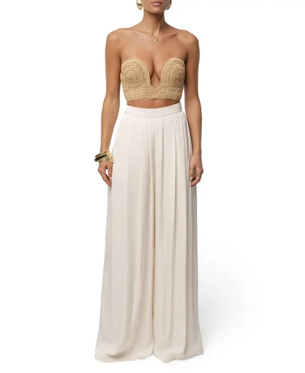 JLUXLABEL Textured Bustier - Beige