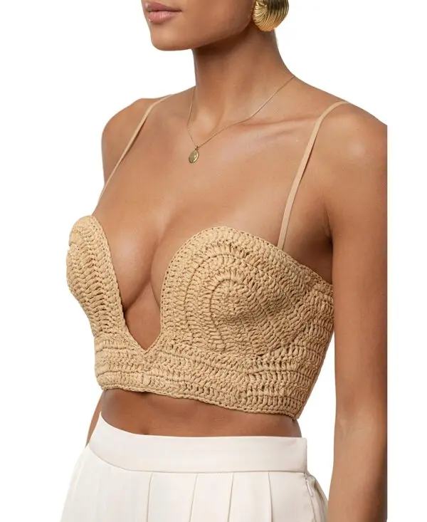 JLUXLABEL Textured Bustier - Beige