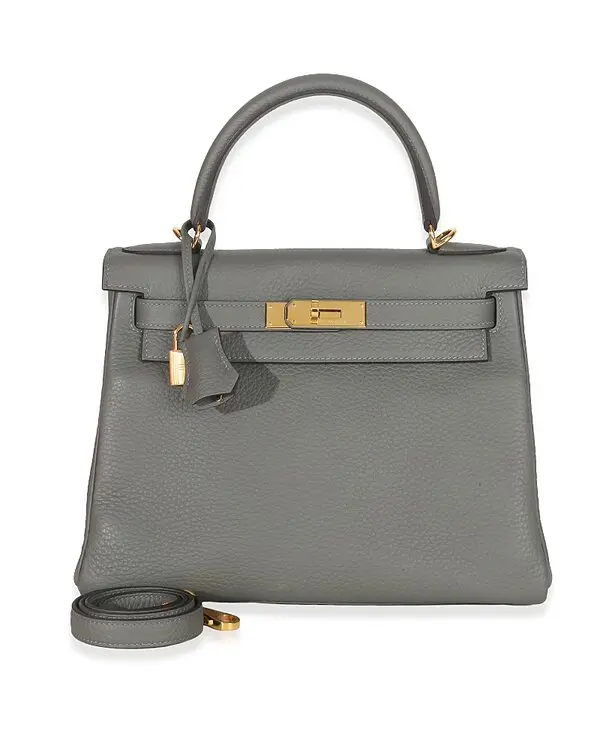 Hermès Kelly 28 Leather Handbag - Gray