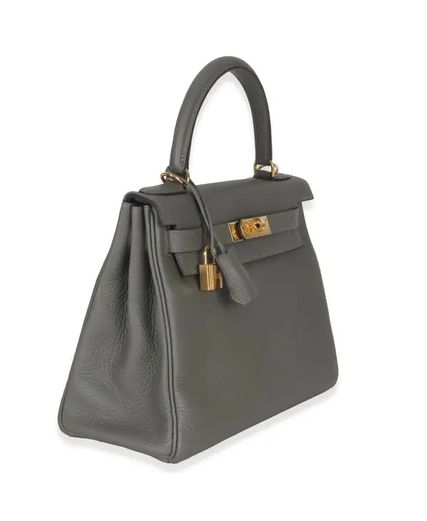 Hermès Kelly 28 Leather Handbag - Gray