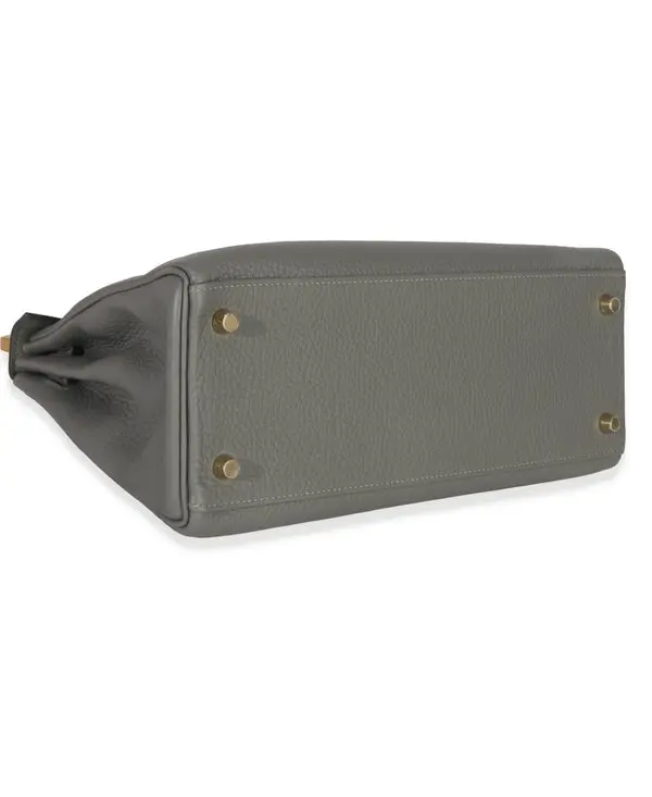 Hermès Kelly 28 Leather Handbag - Gray