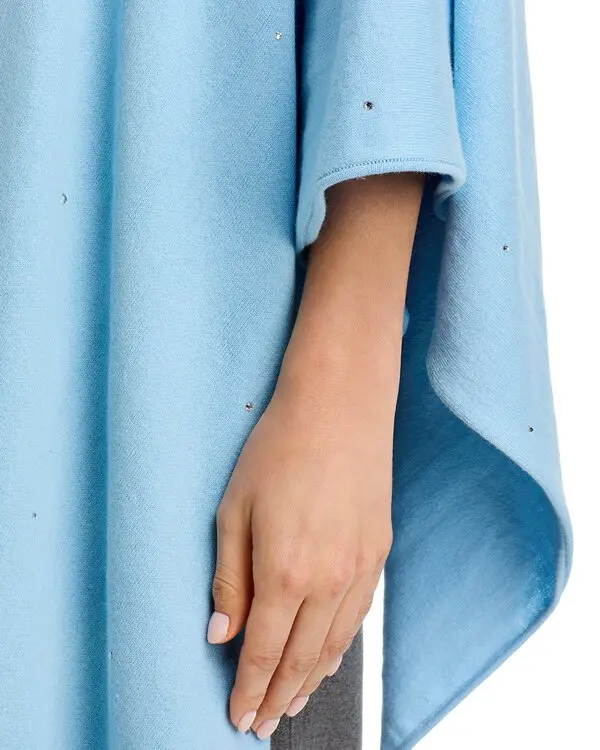 CAROLYN ROWAN ACCESSORIES Scattered Crystal Cotton & Cashmere Ruana - Blue