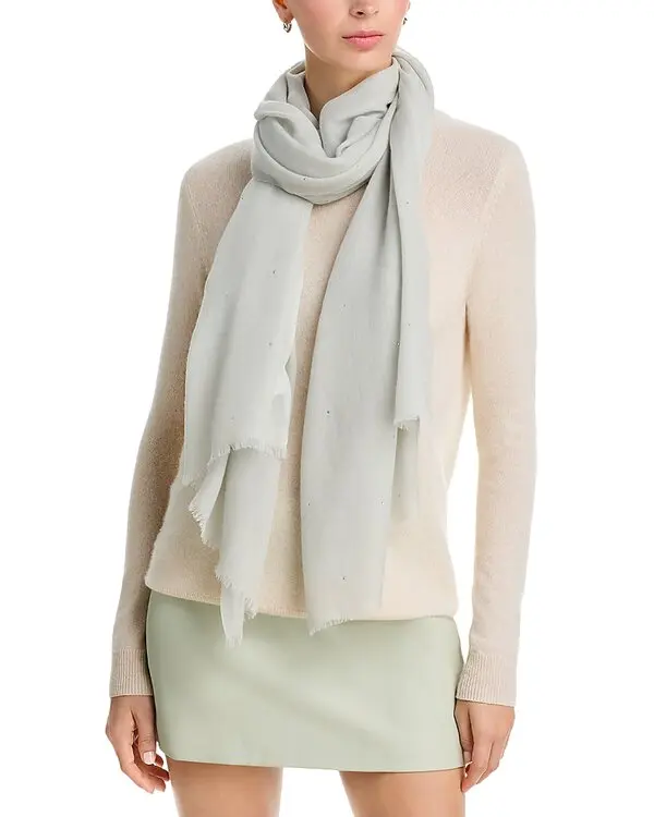 CAROLYN ROWAN ACCESSORIES Micro Crystal Scattered Wool Blend Shawl - Grey