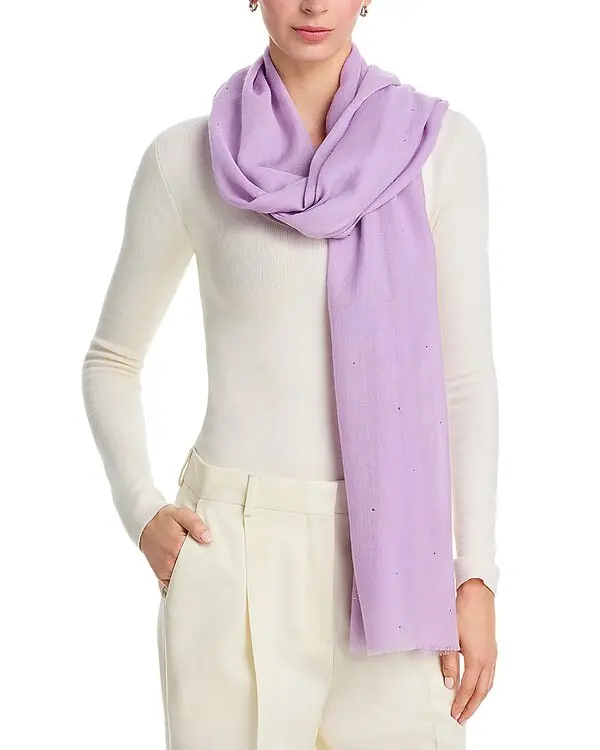 CAROLYN ROWAN ACCESSORIES Micro Crystal Scattered Wool Blend Shawl - Lavender