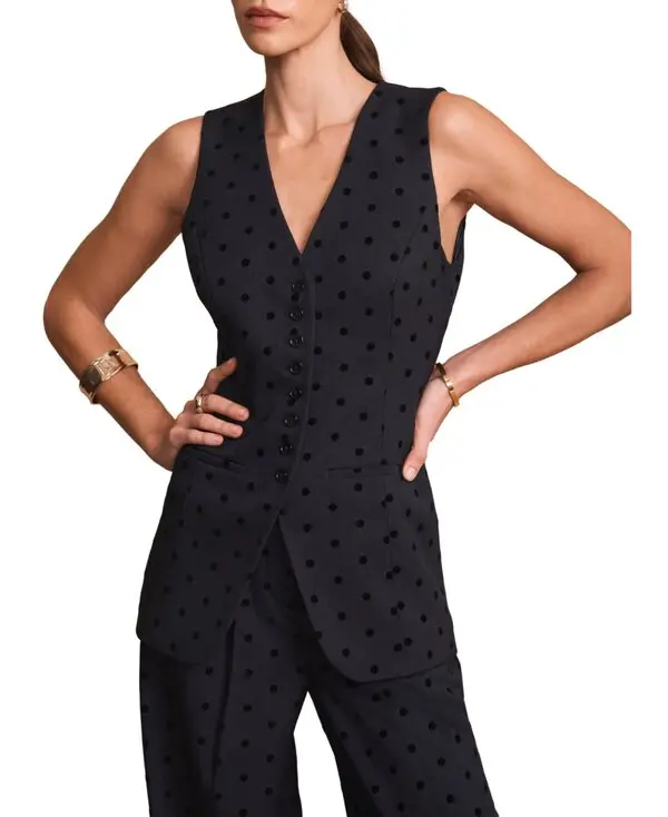 Mint Velvet Polka Dot Longline Waistcoat