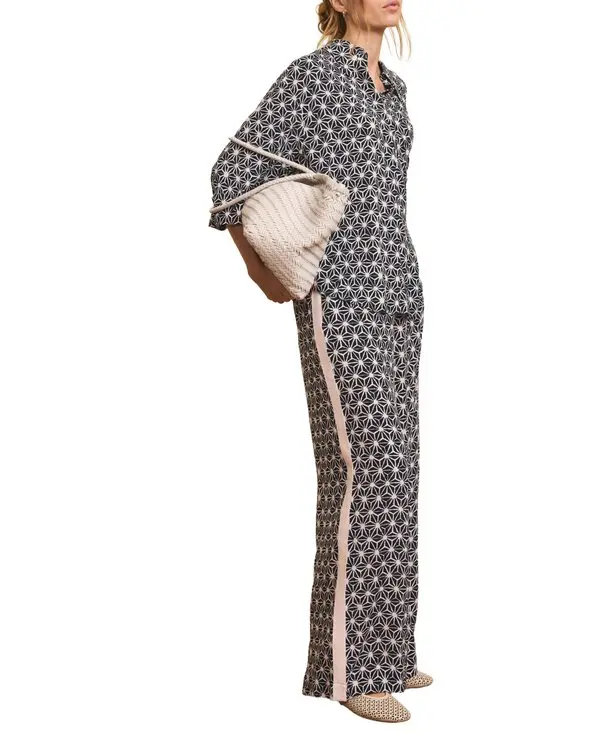 Mint Velvet Geometric Print Wide Leg Trousers