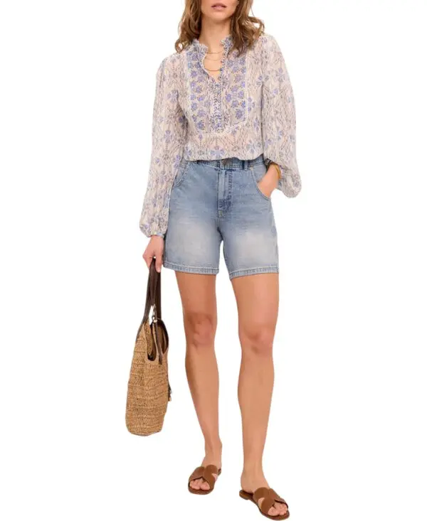 Mint Velvet Geo Print Ruffle Blouse