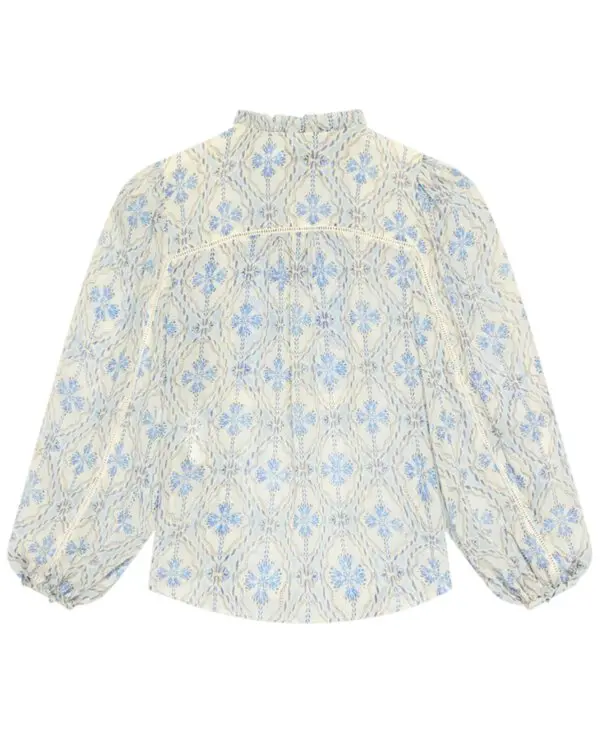 Mint Velvet Geo Print Ruffle Blouse