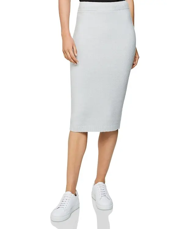 REISS Lillianna Knit Pencil Skirt - Blue