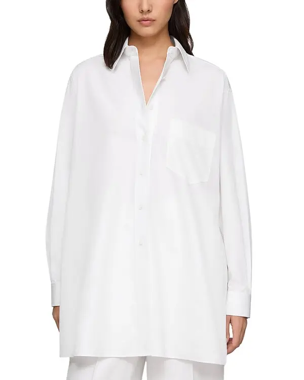 Lafayette 148 New York Long Sleeve Oversized Blouse - White
