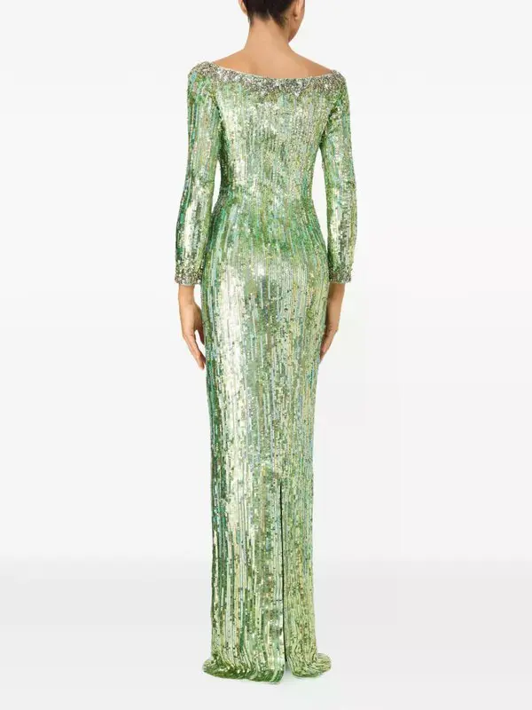 Jenny Packham Marnie Sequin-embellished Gown - Green