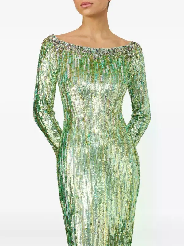 Jenny Packham Marnie Sequin-embellished Gown - Green