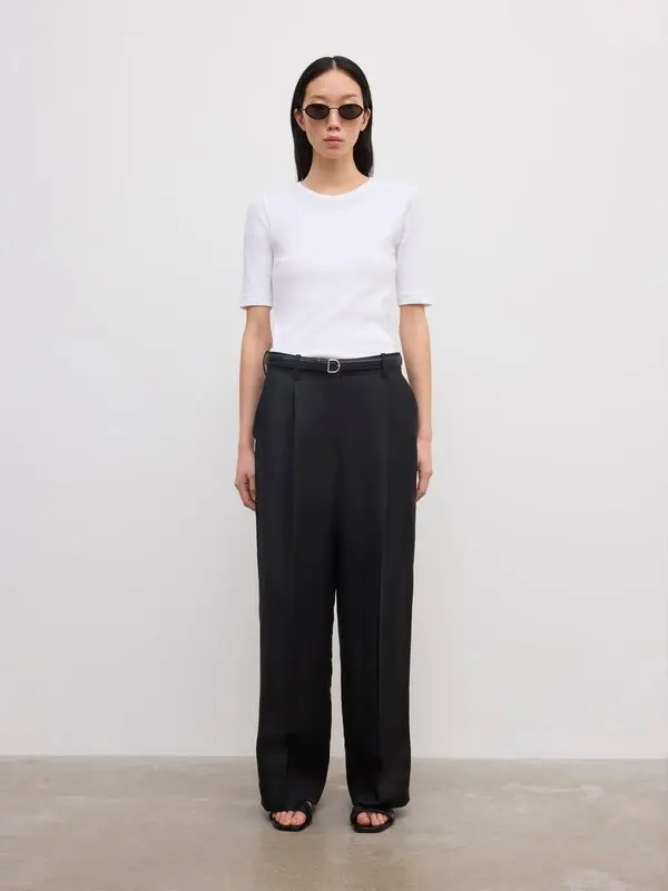 HOUSE OF DAGMAR Relaxed Linen Trousers - Black