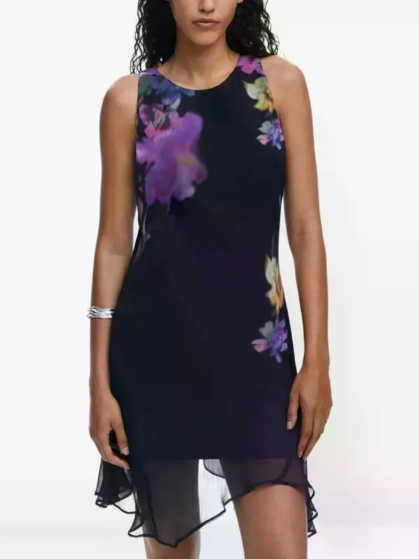 Desigual Floral-print Mini Dress - Black