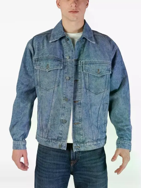 BOSS Acid-wash Cotton Denim Jacket - Blue