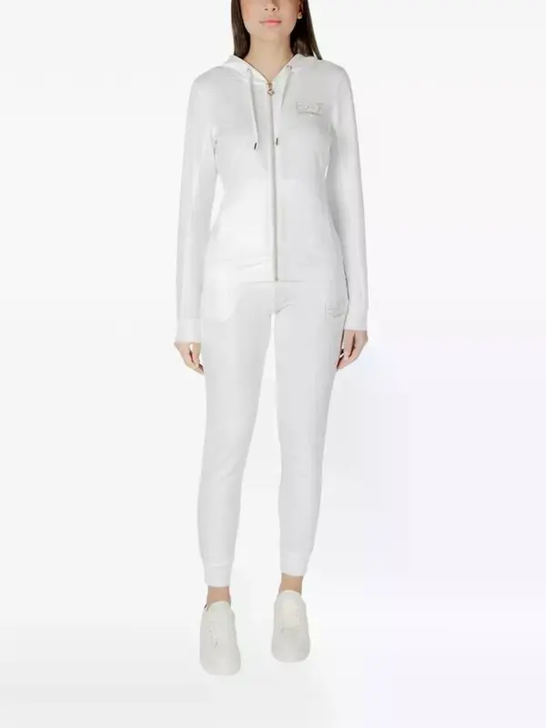 EA7 Rhinestone-logo Tracksuit - White