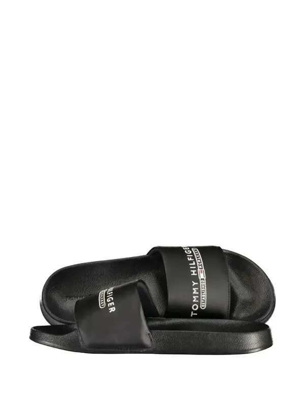 Tommy Hilfiger Logo-print Sandals - Black