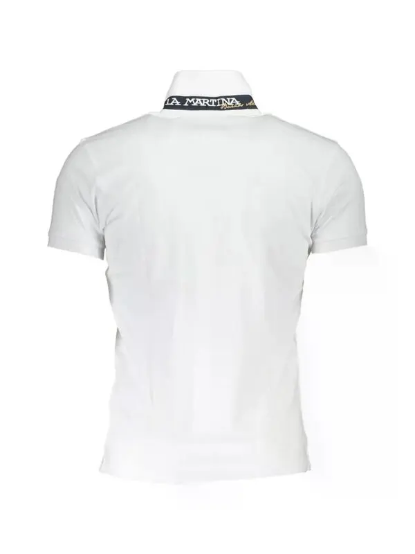 LA MARTINA Embroidered-logo Pique Polo Shirt - White