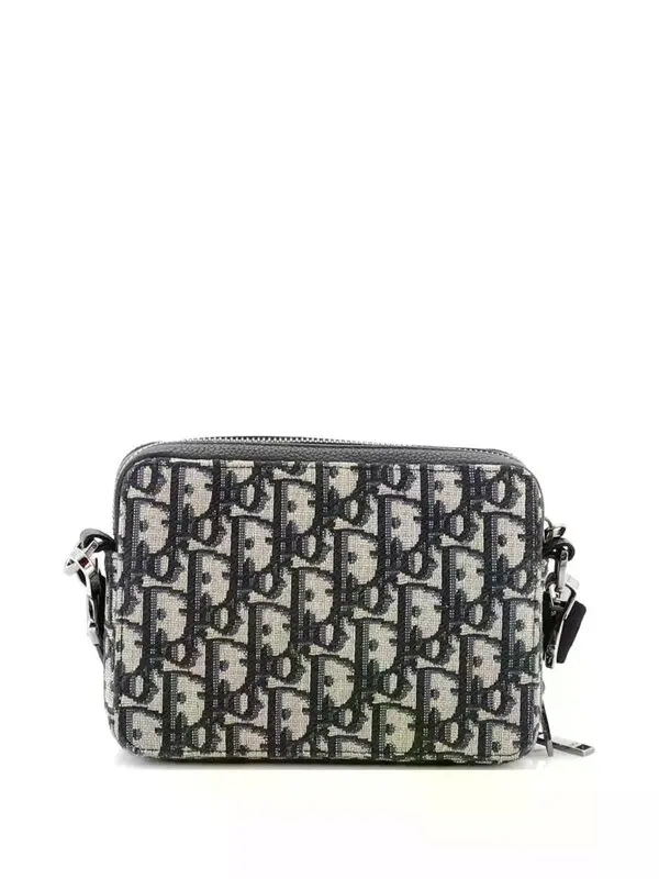 Dior Double Zip Pouch Oblique Canvas Crossbody Bag