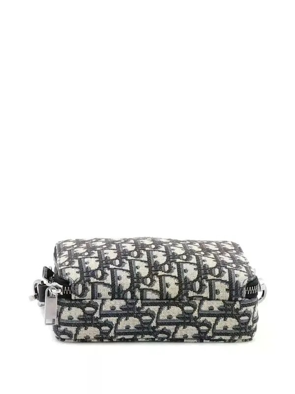 Dior Double Zip Pouch Oblique Canvas Crossbody Bag