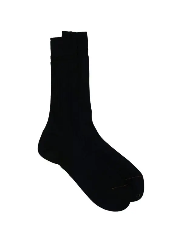 Zegna Deluxe Ribbed Socks - Blue