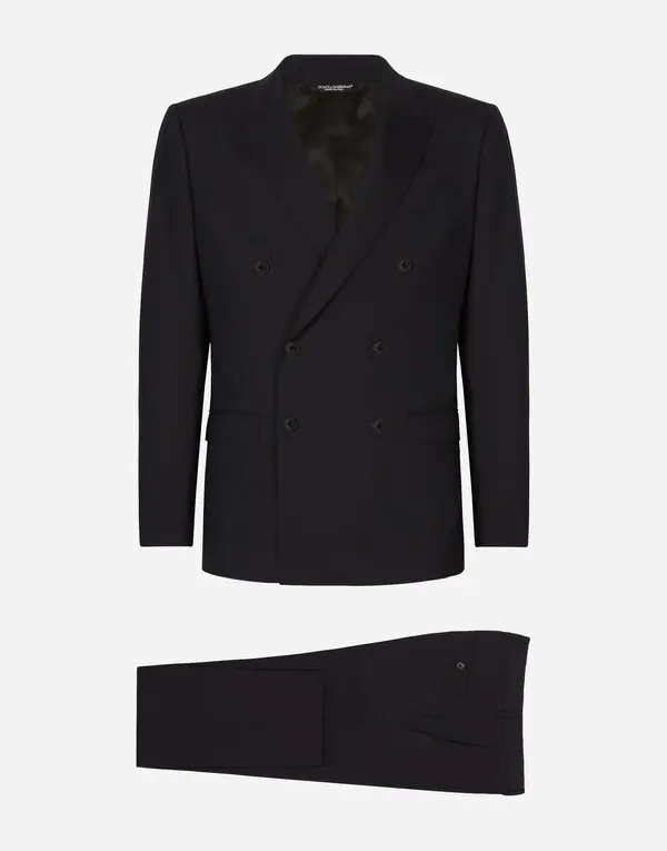Dolce & Gabbana Double-breasted Stretch Wool Martini-fit Suit