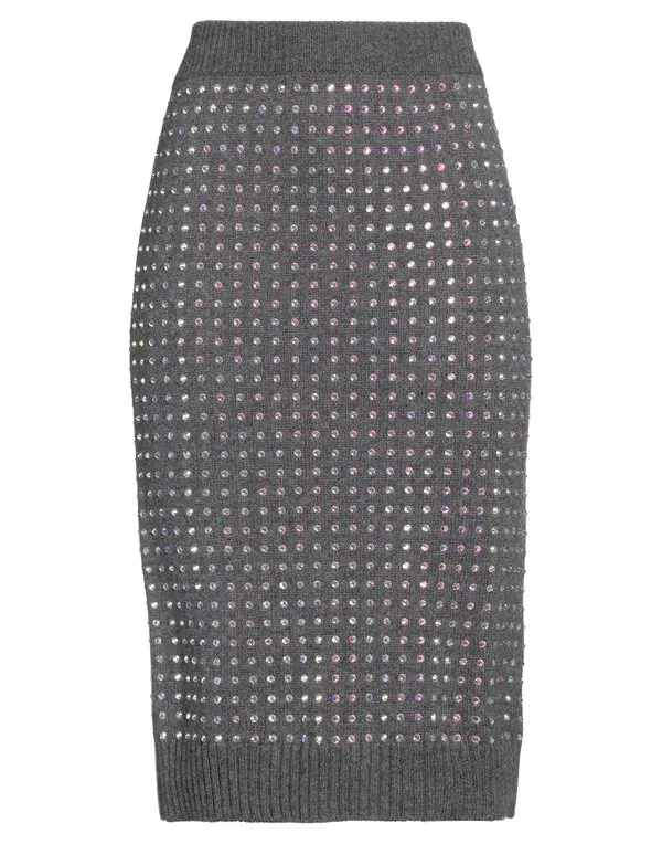 Sportmax Wool & Polyamide Midi Skirt With Crystal Embellishments
