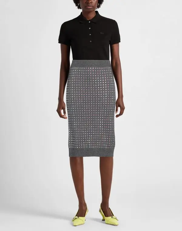 Sportmax Wool & Polyamide Midi Skirt With Crystal Embellishments