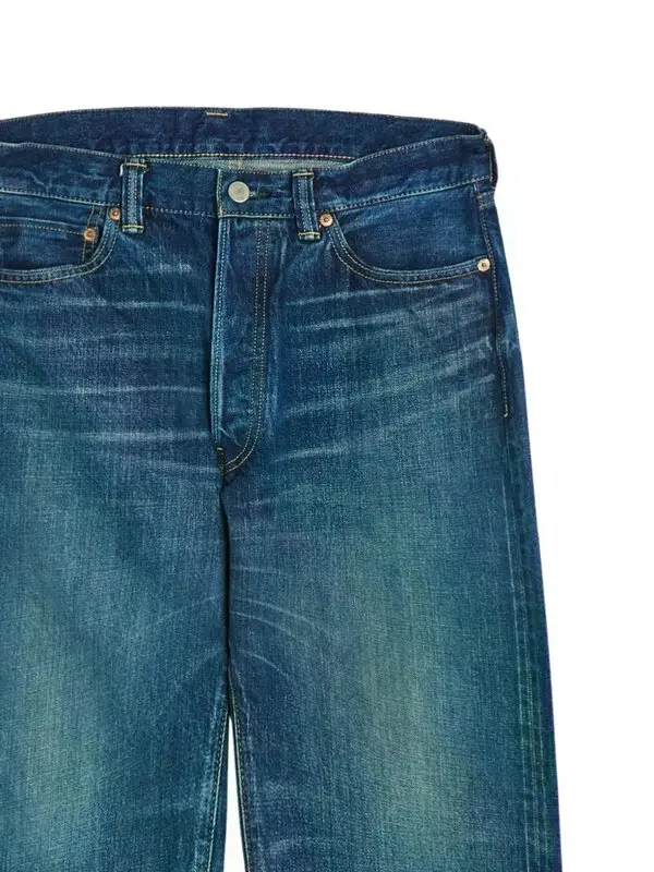 BLUE BLUE Washed-finish Whiskered Jeans