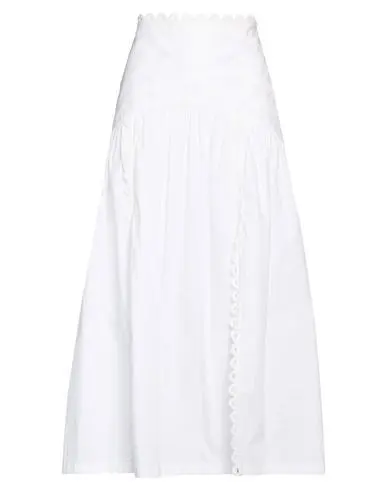 Sandro Flared Maxi Skirt With Lace Trims - White