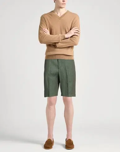 120% Lino Linen Casual Shorts - Green