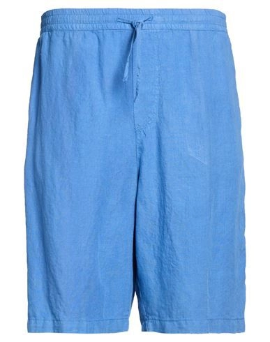 120% Lino Linen Casual Shorts - Blue