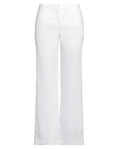 120% Lino Straight-leg Linen Trousers - White