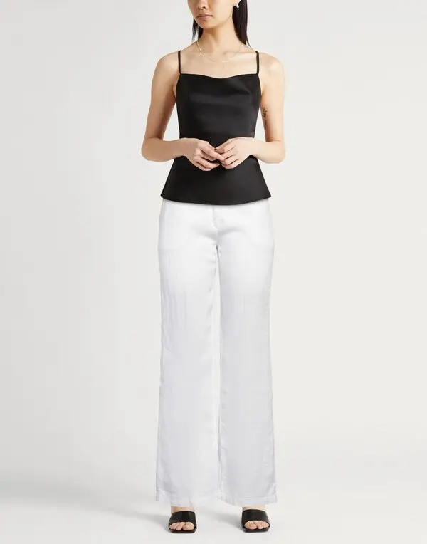 120% Lino Straight-leg Linen Trousers - White