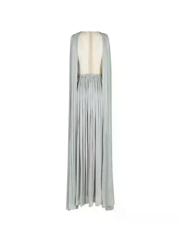 NISSA Embellished Pleated Maxi Dress