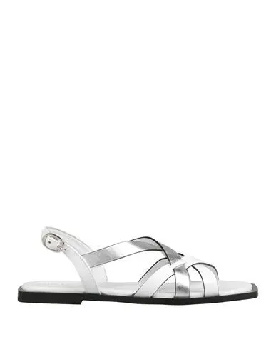 BALDININI Leather Slingback Sandals - Silver
