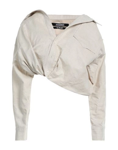 Jacquemus Cropped Cotton Linen Shirt - Beige