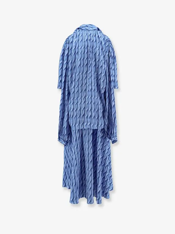 Balenciaga Printed Long Dress - Blue