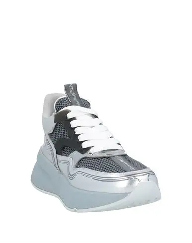 Alexander McQueen Leather And Textile Fibers Low-top Sneakers - Silver