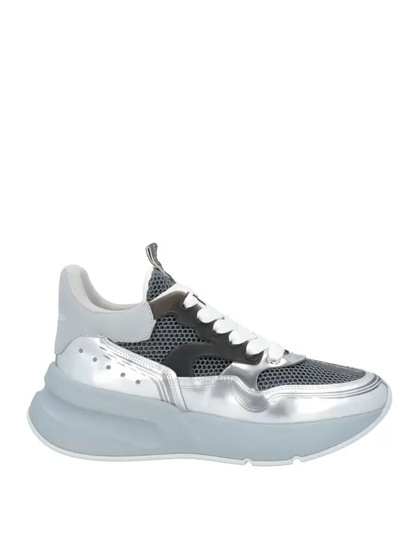Alexander McQueen Leather And Textile Fibers Low-top Sneakers - Silver