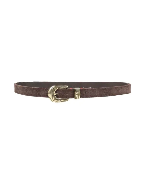 Eleventy Chocolate Leather Belt With Gold-tone Buckle