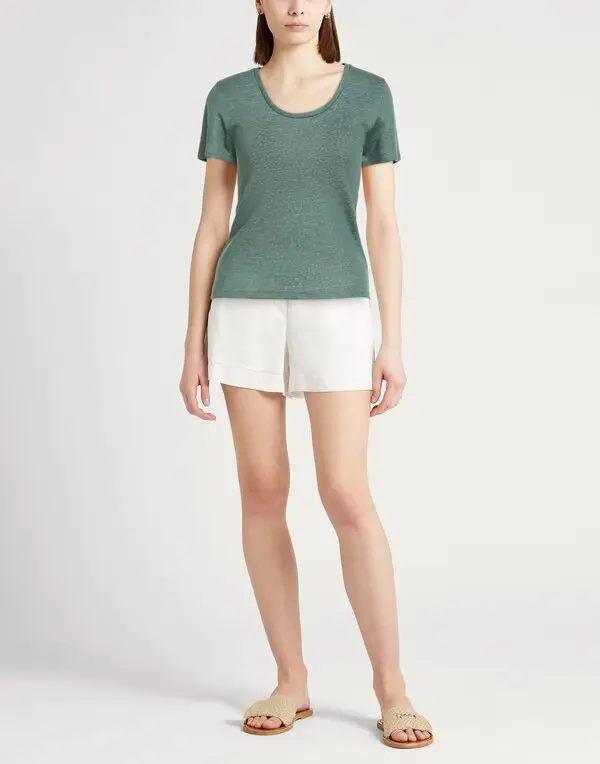 Majestic Filatures T-shirt In Linen And Organic Cotton - Green