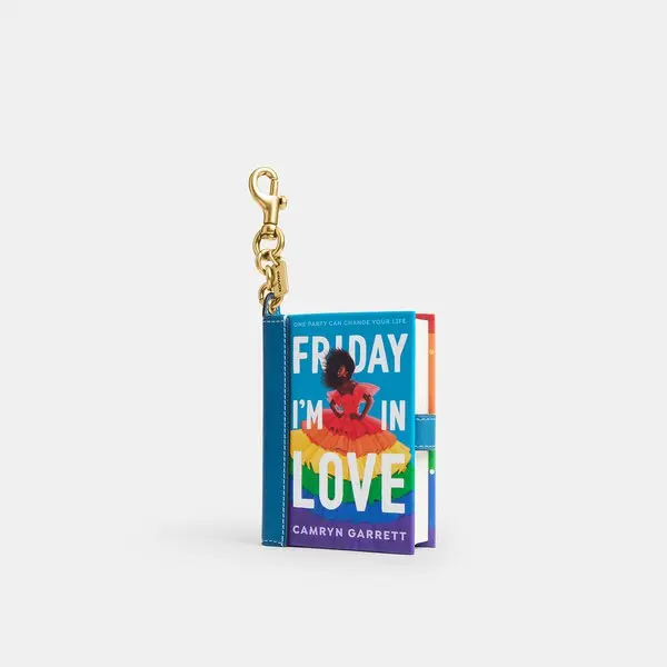 COACH Friday I'm In Love Camryn Garrett Book Bag Charm - Brass/multi