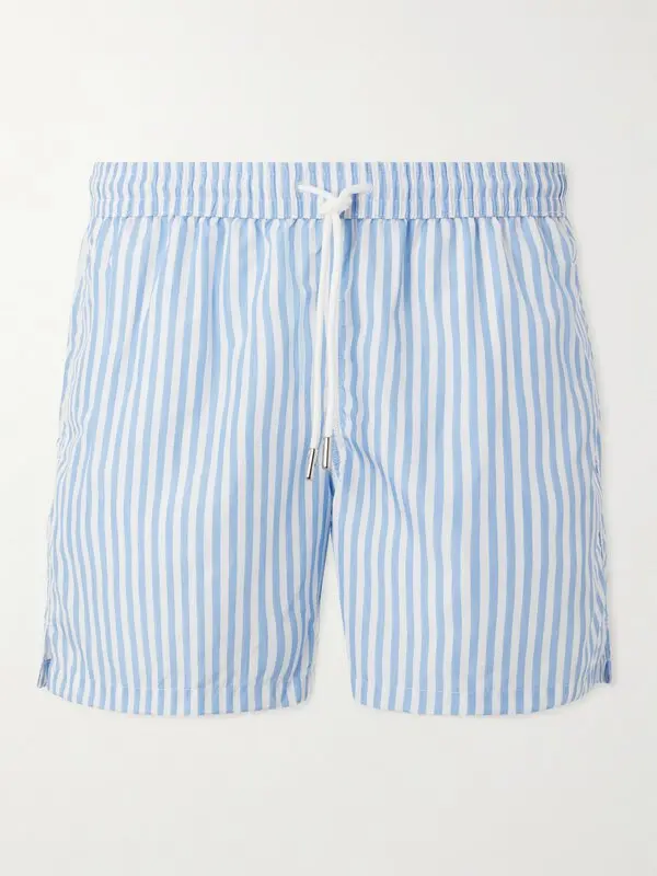 Thom Sweeney Striped Swim Shorts - Blue
