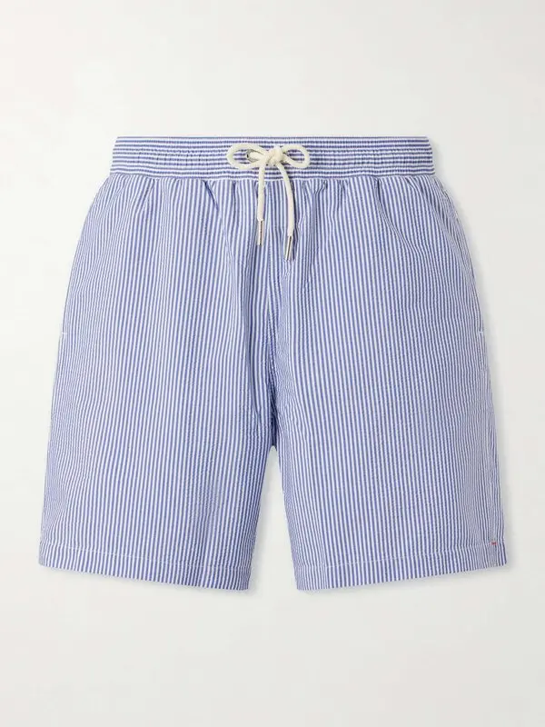 Orlebar Brown Mastiff Ii Striped Seersucker Swim Shorts - Blue